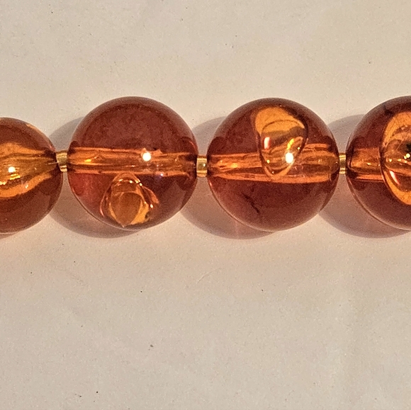 Hong Kong | Jewelry | Amber Lucite Hong Kong Necklace Graduated Beads ...